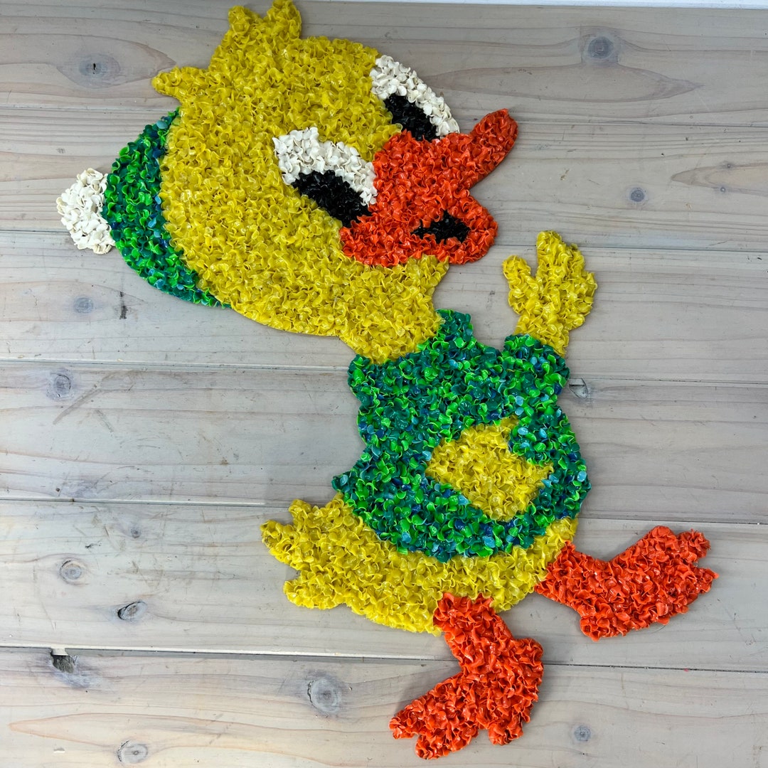 Vintage Easter Popcorn Melt Duck, 70s Melted Plastic, Wall Decor ...
