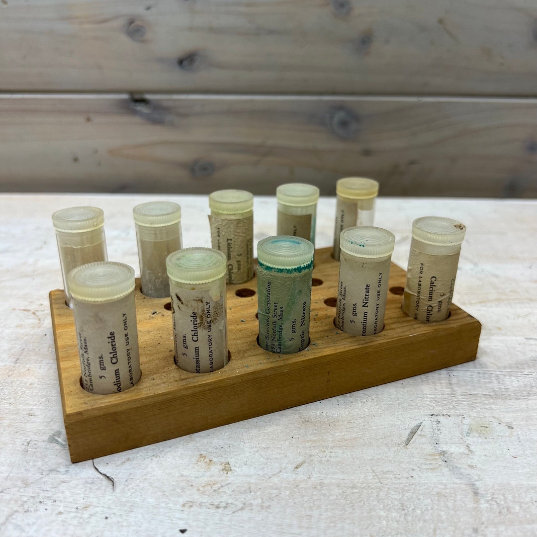 Vintage Science Chemistry Classroom Vials of Chemical, Laboratory ...