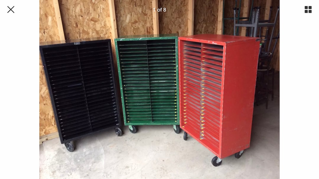 Vintage Metal Storage Cart, Art Cart, Store Art Projects, Sheet Music ...