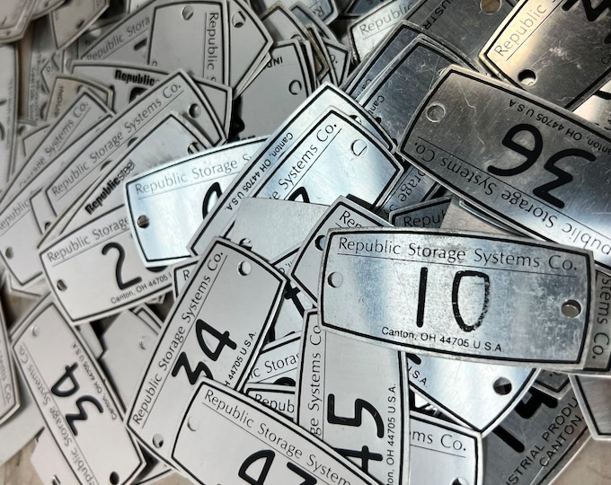 Hand Punched Brass or Aluminum Numbered Tags Custom Numbered Locker ...