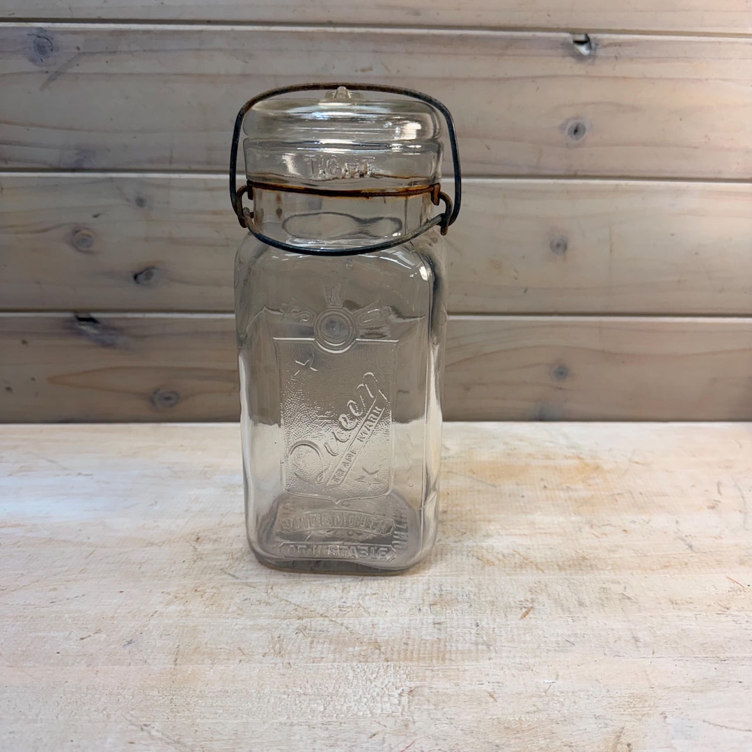Vintage Queen Mason Jar, Wide Mouth Fruit Jar, Farmhouse Decor - Etsy