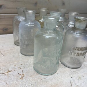 Vintage Science Apothecary Clear Bottle , Embossed Chemistry Classroom ...