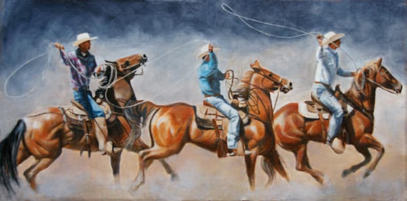 Yippee-kay-yay, Three Young Cowboys Roping Cattle at the Sonoita Rodeo ...