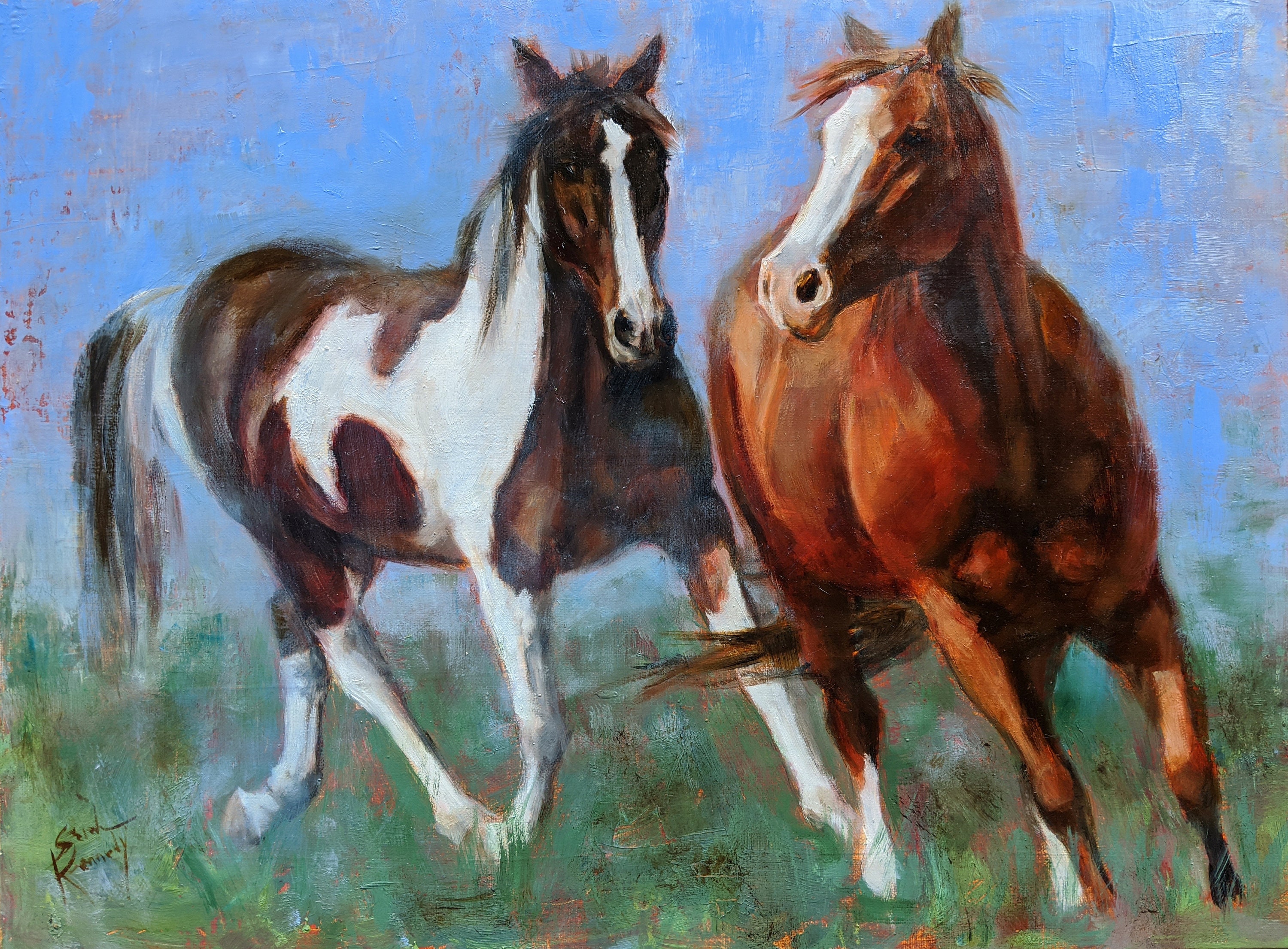 Paint Horse Running Painting