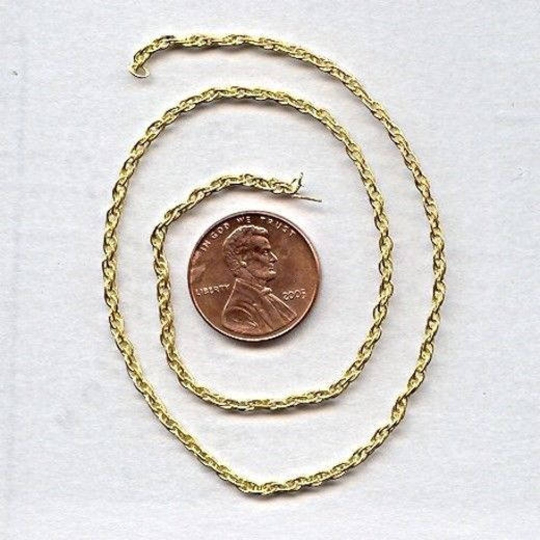 3 Feet Vintage Solid Brass 2mm. Fine Rope Chain Ch50 - Etsy