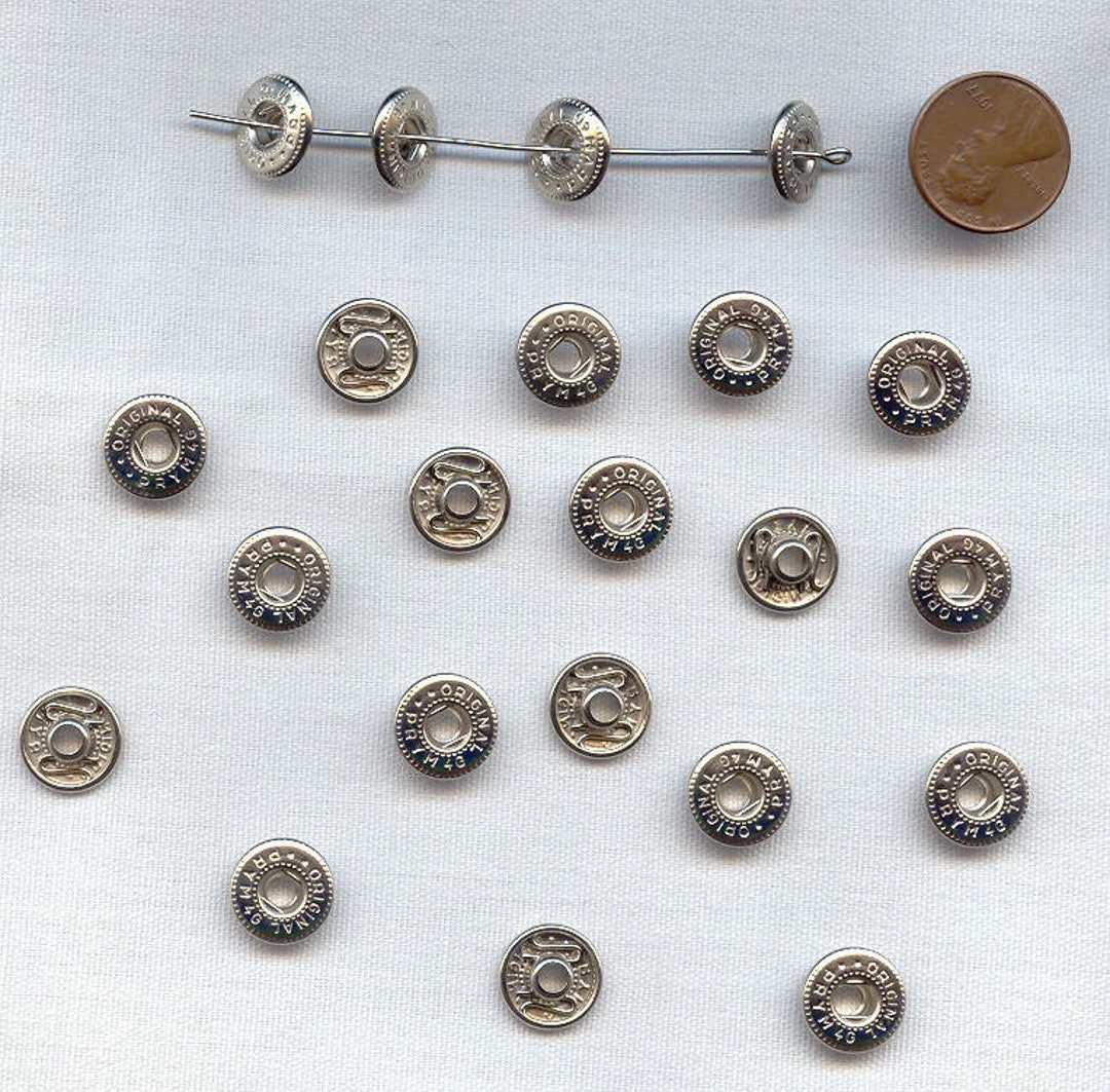 18 Vintage Silver Original Prym 4G Fastener S Spring Eyelet Grommets ...