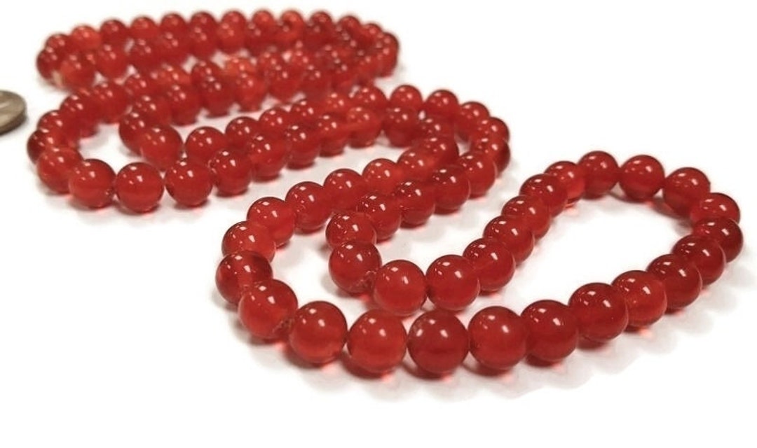 90 Vintage Glass Bright Ruby 8mm. Smooth Round Beads 4660 - Etsy