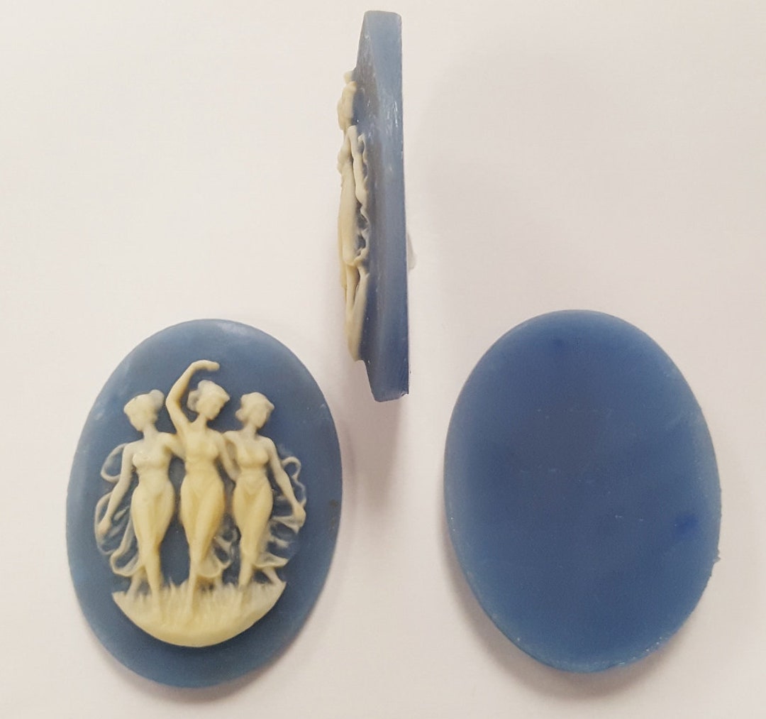 3 Vintage Dancing 3 Ladies Muses Graces 40x30mm. Oval Blue - Etsy