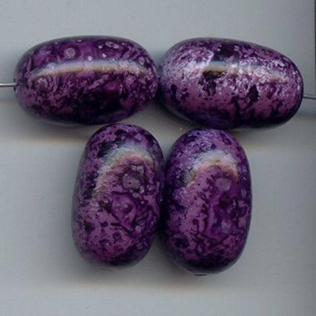 12 Vintage Italian Purple Marble Acrylic 25x16mm. Smooth Oval - Etsy