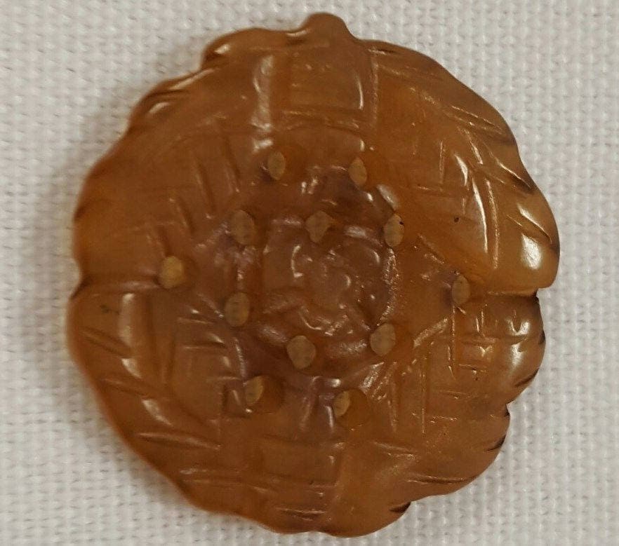 Genuine Light Brown Jadeite Chinese Jade 21mm. Flower Of Life | Etsy