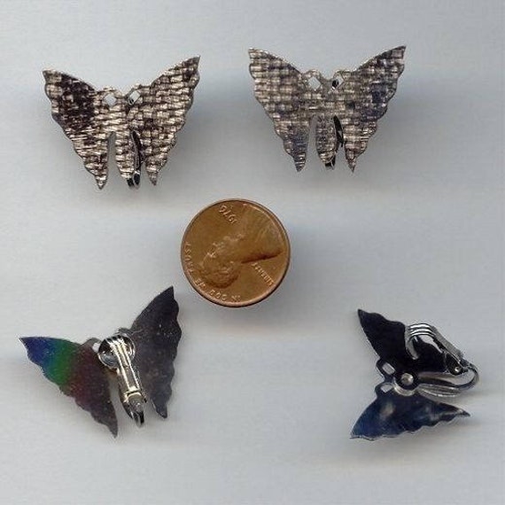 6 Vintage Silver Textured Metal 27x22mm. Butterfly Clip | Etsy