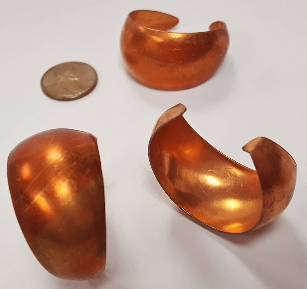 6 Vintage Deco Hoop Component 36mm. Copper Coated Steel Finding N405 - Etsy