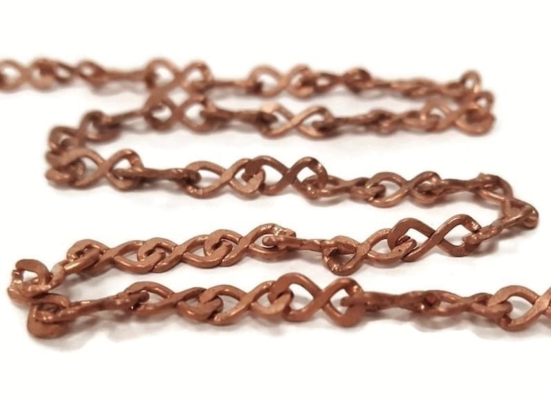 5 Feet Vintage Copper Coated Steel Figure 8 Fancy 3.5mm. Cable Chain ...