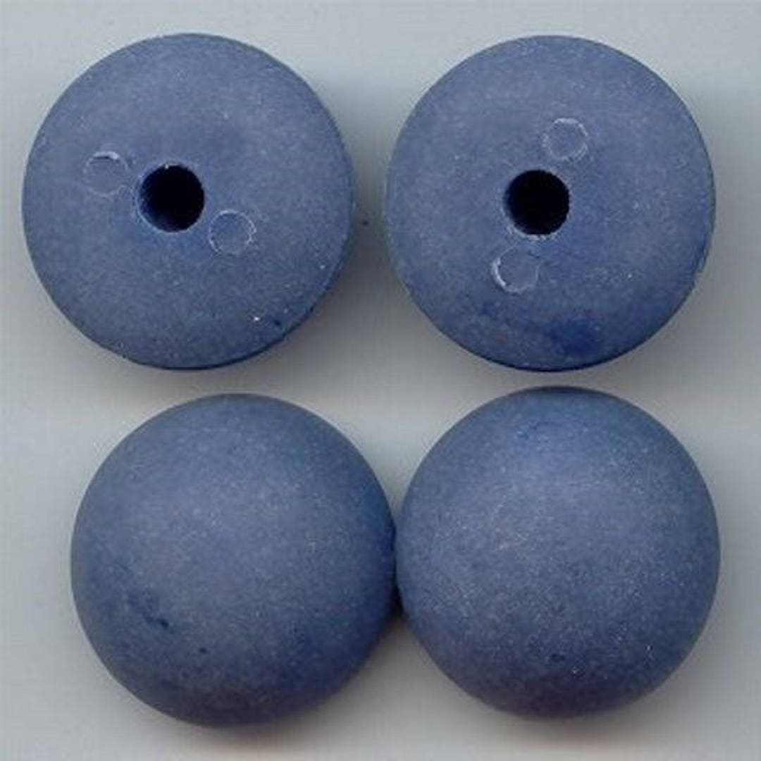 12 Vintage Matte Blue Acrylic 24mm. Round Smooth Domed Cabochons 5505 ...