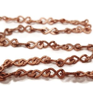 5 Feet Vintage Copper Coated Steel Figure 8 Fancy 3.5mm. Cable Chain ...