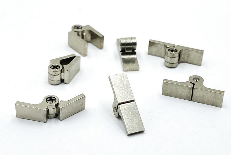 12 Vintage Japan Movable Rectangle Mini 12.5mm Hinge Silver Plated ...