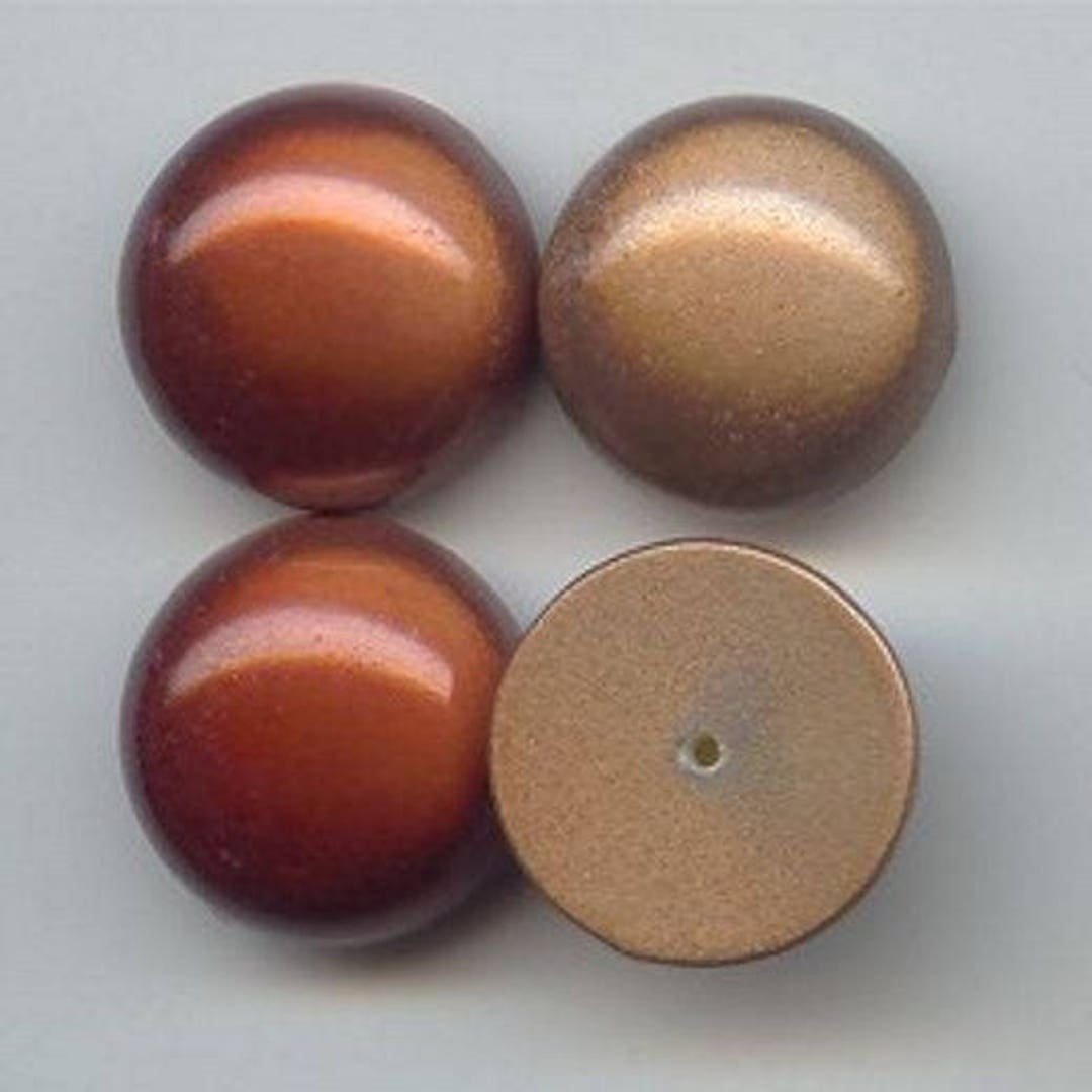 18 Vintage Assorted Gold and Bronze Moonstone Acrylic 18mm. Round ...