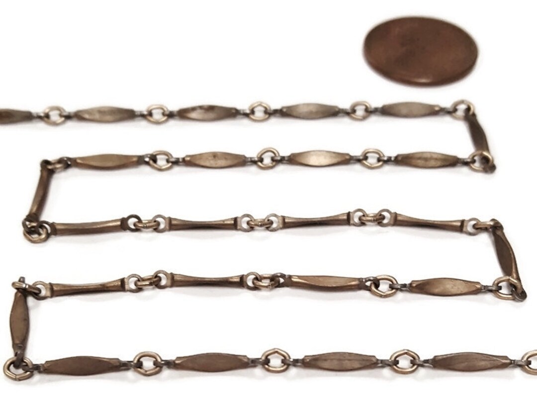 3 Feet Vintage Steel Petite Dapped Bar 2.5mm Open Link Fancy Chain- DIY ...