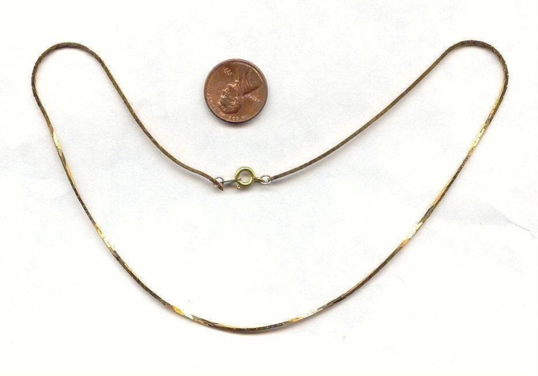 36 Vintage Solid Brass 1mm. Wide Cobra Chain 16" Necklaces CH110 - Etsy