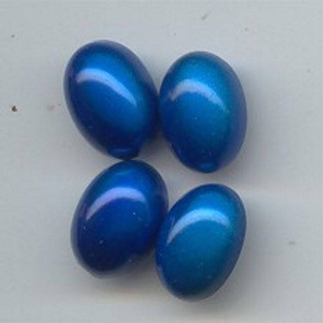 18 Vintage Blue Moonstone Acrylic 14x10mm. Oval Smooth Cabochons 887 - Etsy