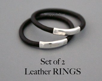 Leather rings | Etsy
