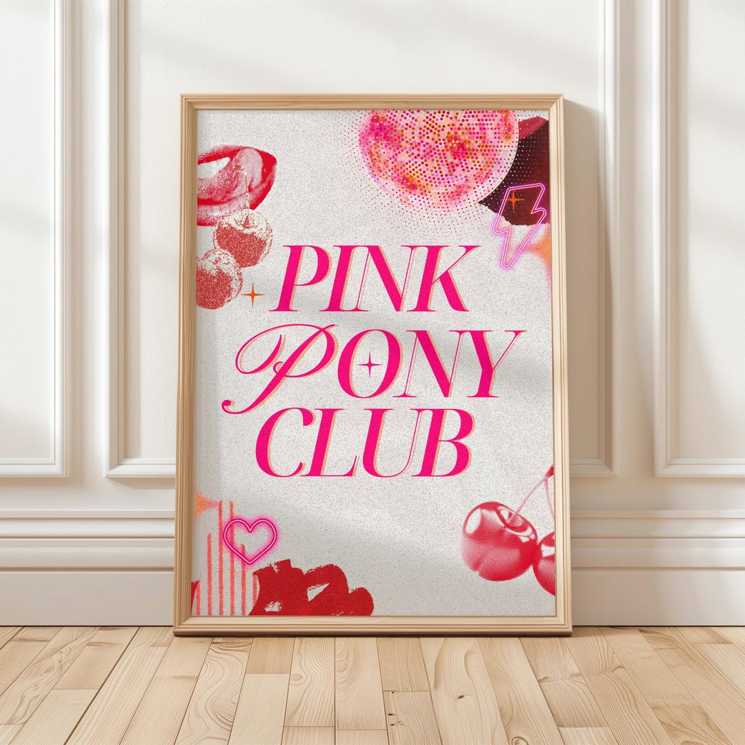 Pink Pony Club Poster Wall Art Print, Y2k, Disco Cowgirl Aesthetic ...