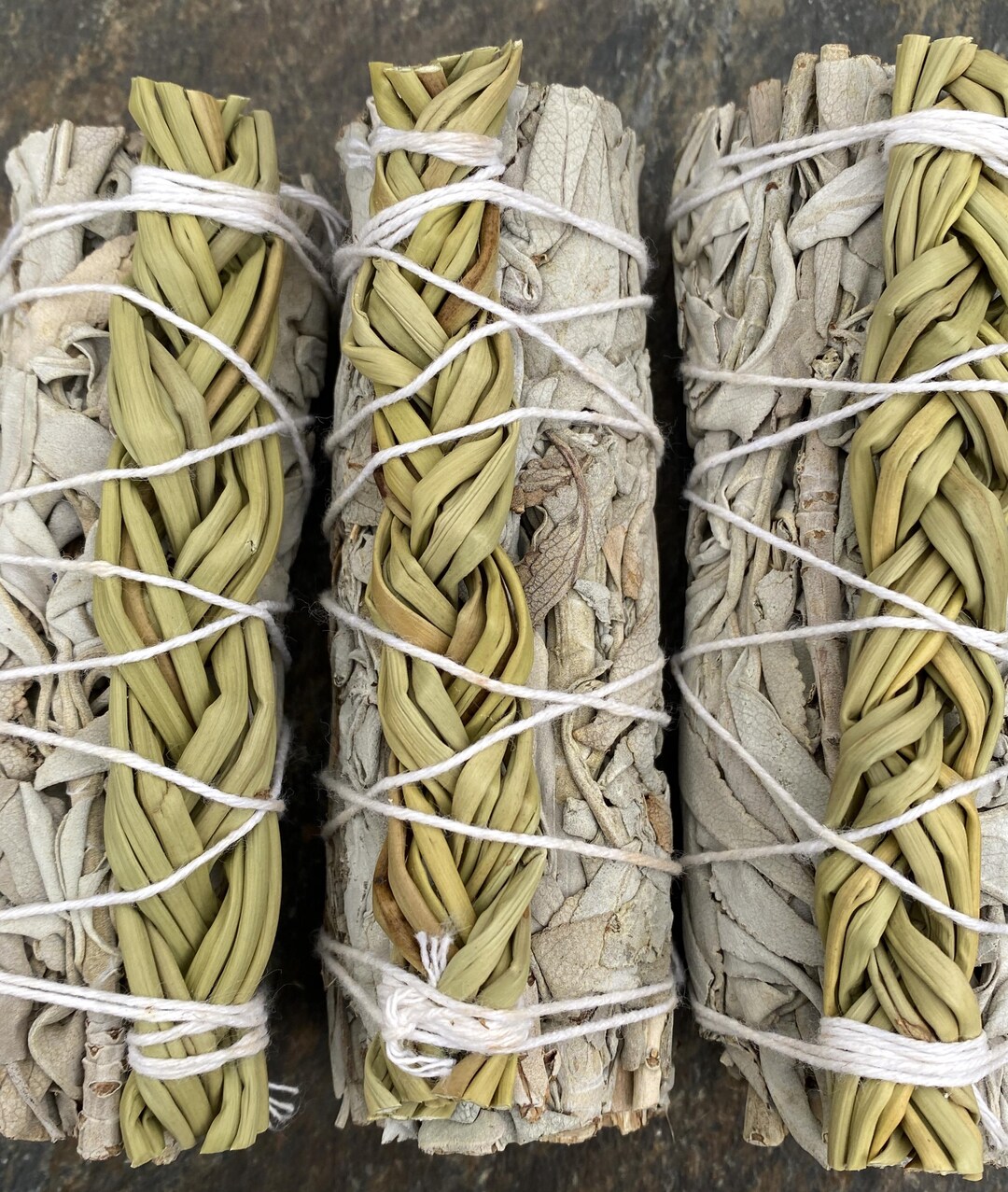 White Sage & Sweetgrass Smudge Stick Wand Cleansing Clearing 31111ET - Etsy