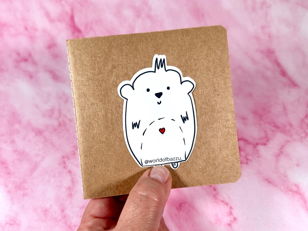 Cute Bear Blank Unlined Notebook | Bazzu Bear | Mini Journal | Memo ...