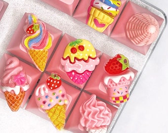 Pastel Pink Kawaii Cake Cupcake Candy Sweets Resin Keycaps - Etsy
