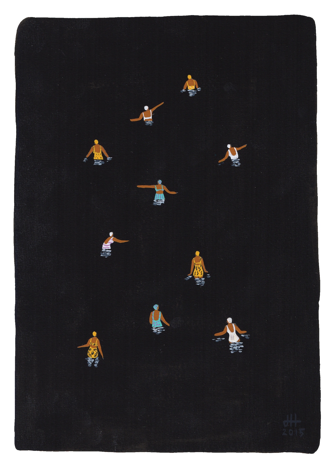 Art Print of Original Painting "evening Dip" by Helo Birdie - Whimsical ...