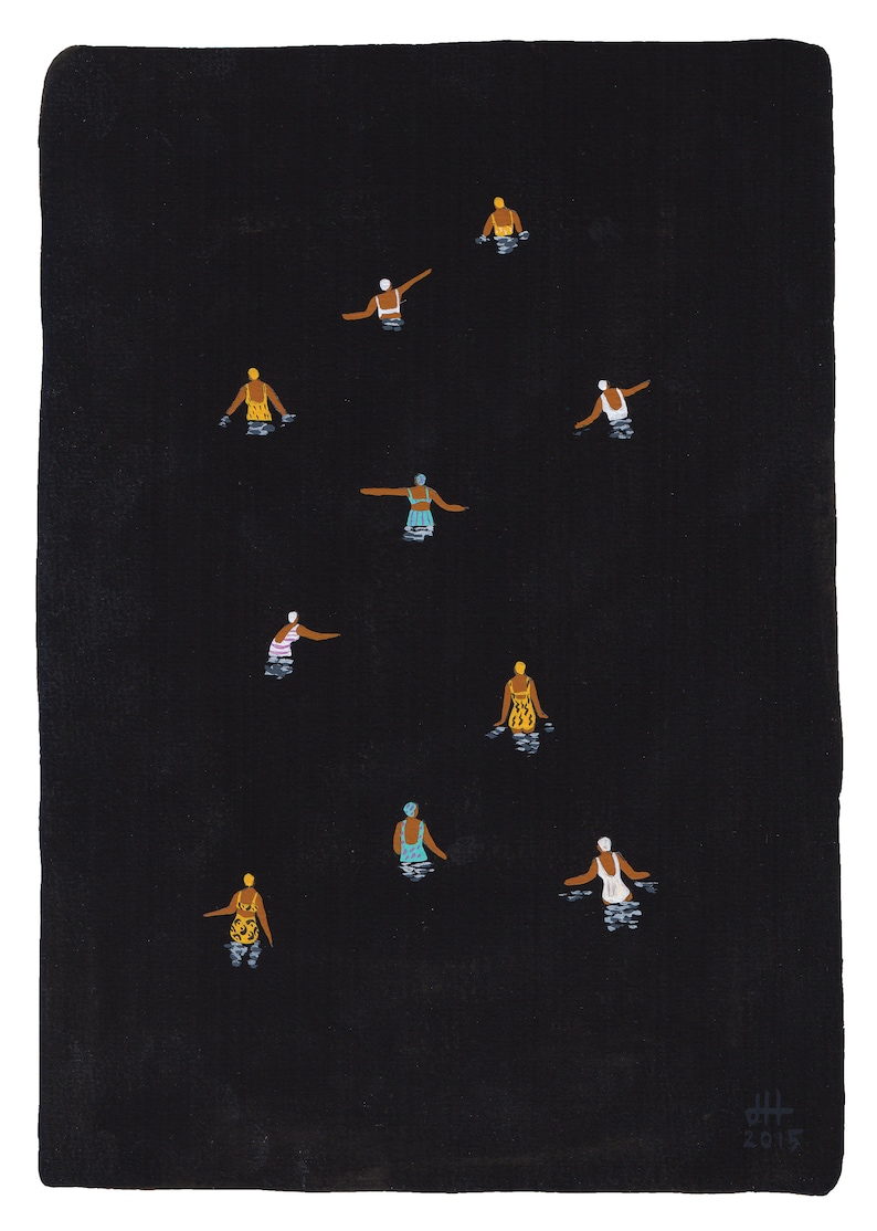 Art Print of Original Painting "evening Dip" by Helo Birdie - Whimsical ...