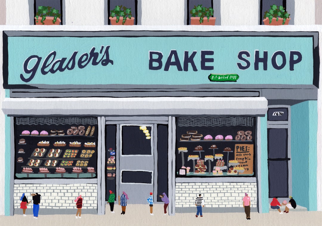 Art Print of Original Painting by Helo Birdie "glaser's Bake Shop" - Etsy