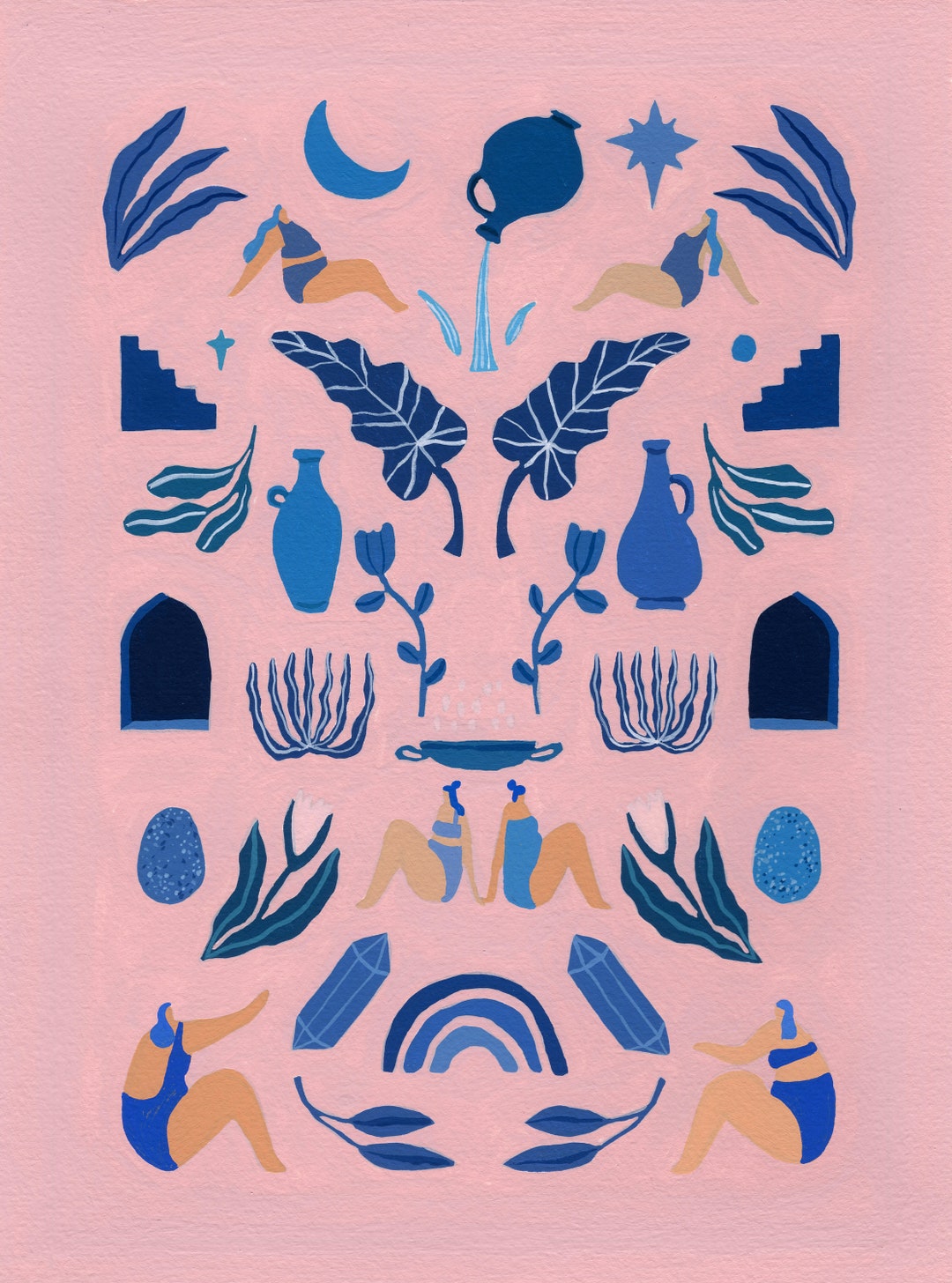 Art Print of Original Gouache Painting "earth" - Etsy