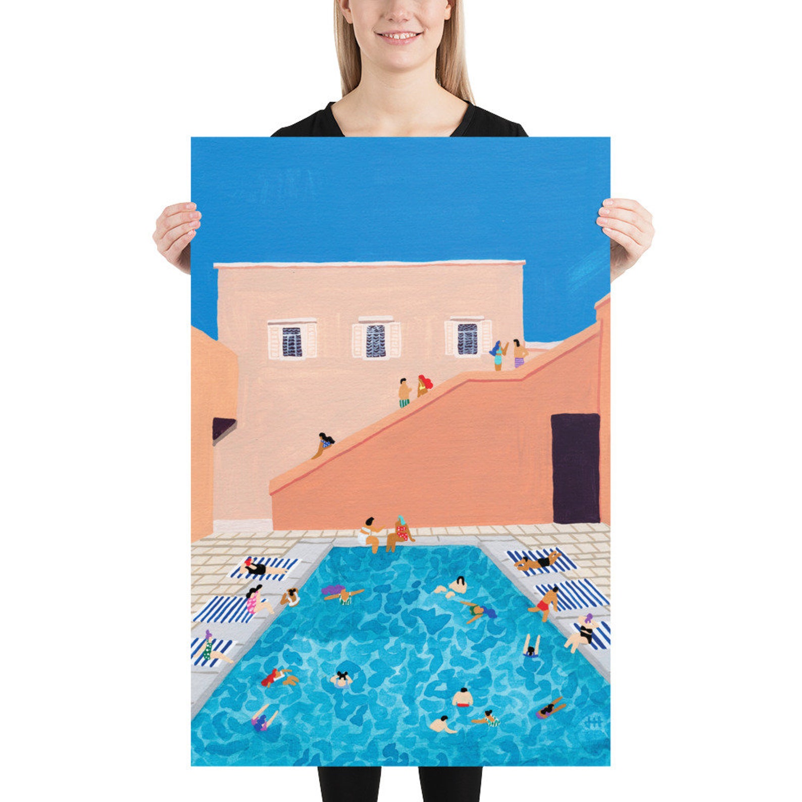 Art Print of Original Painting "gathering" by Helo Birdie - Swimming ...