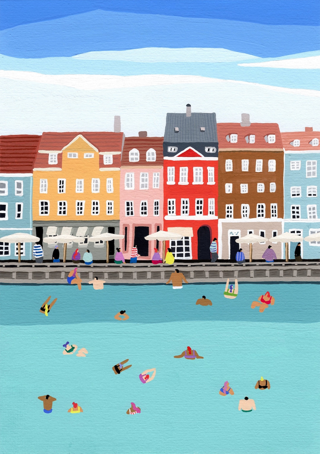Copenhagen Art Print of "waterfront" - Denmark Art Print, Europe Print ...