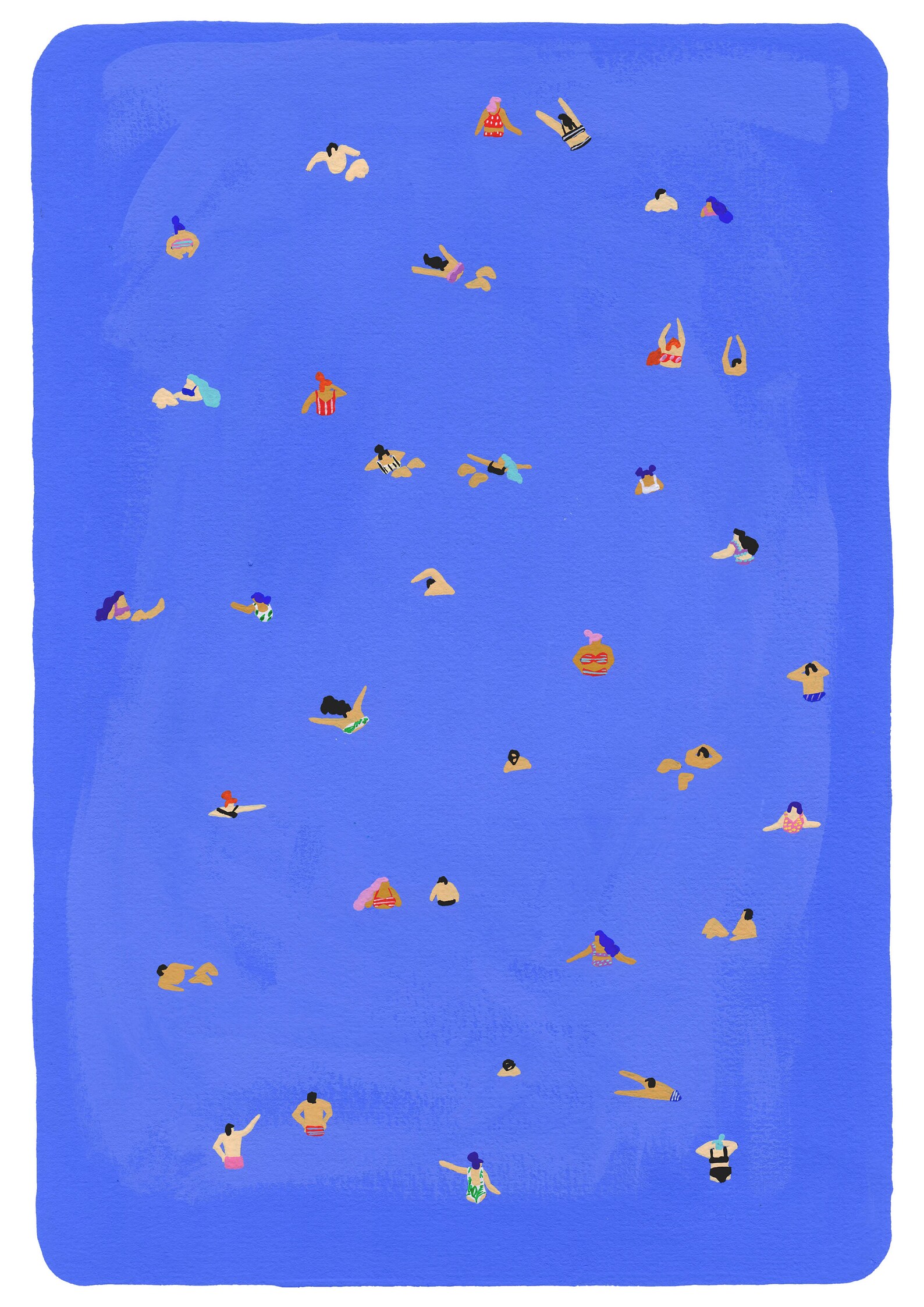 Art Print of Original Gouache Painting 'electric Blue' | Etsy