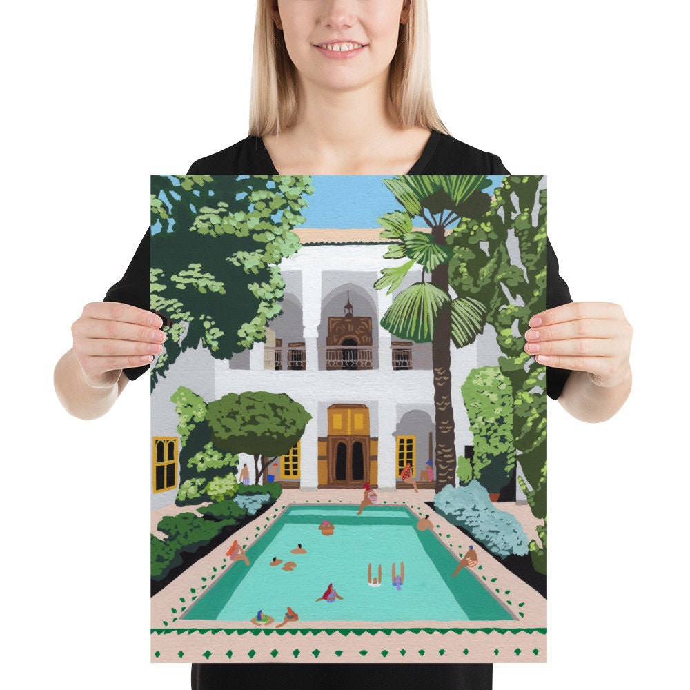 Art Print of Original Painting marrakech Riad by | Etsy Australia