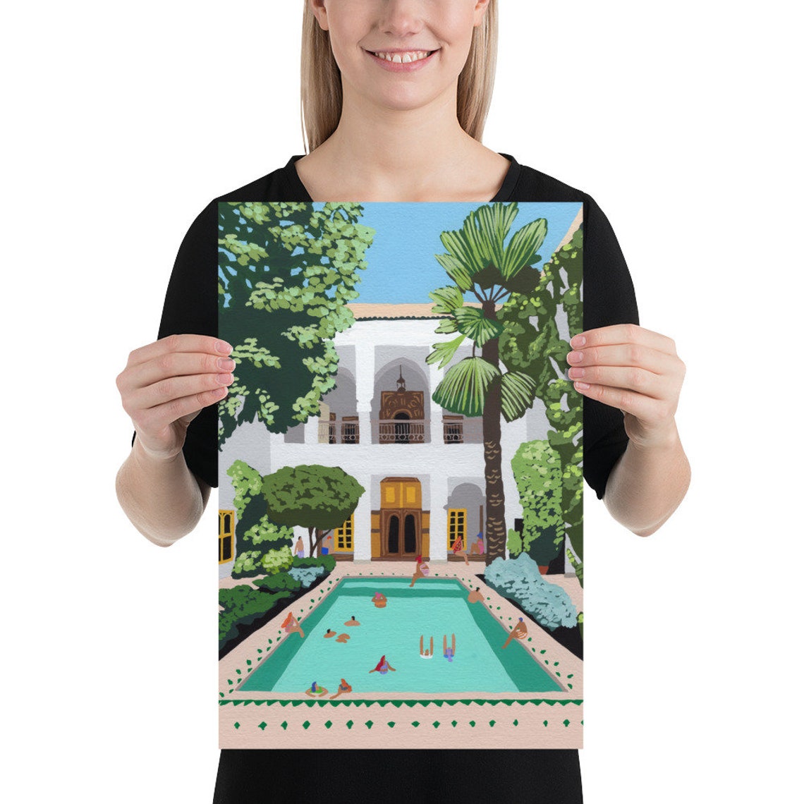 Art Print of Original Painting marrakech Riad by - Etsy