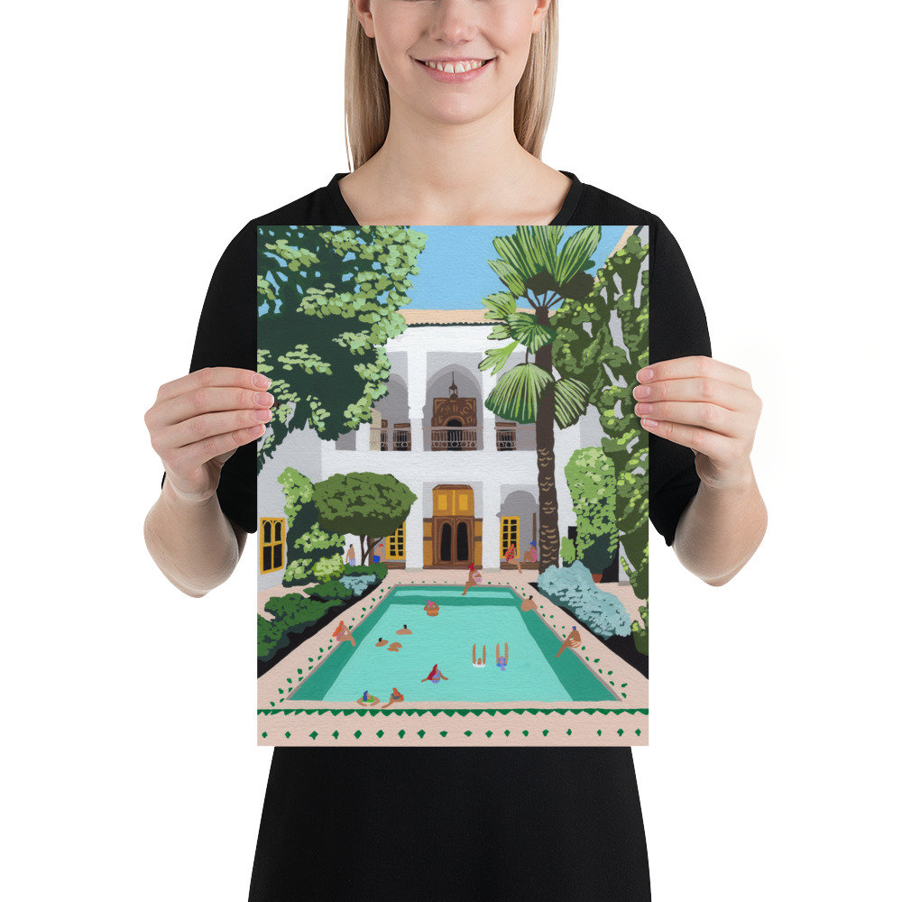 Art Print of Original Painting marrakech Riad by | Etsy