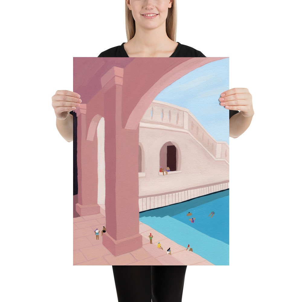 Art Print of Original Painting villa by Helo | Etsy