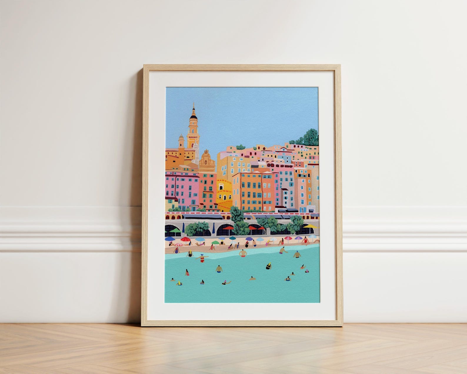 Original Painting of France "menton" - France Original Art - Art Decor ...