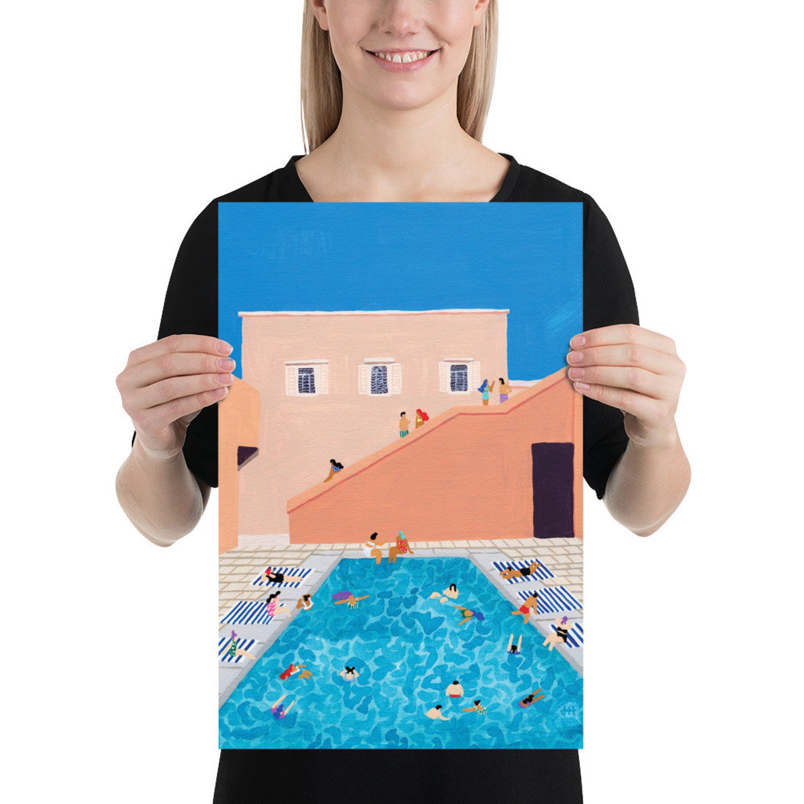 Art Print of Original Painting "gathering" by Helo Birdie - Swimming ...