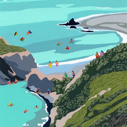 Art Print of Original Gouache Painting waiheke Coastal - Etsy