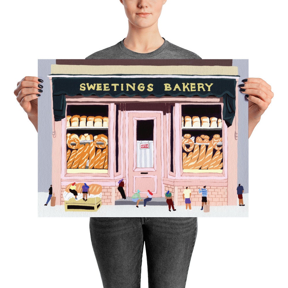 Sweetings Bakery Art Print of Original Painting by Helo | Etsy