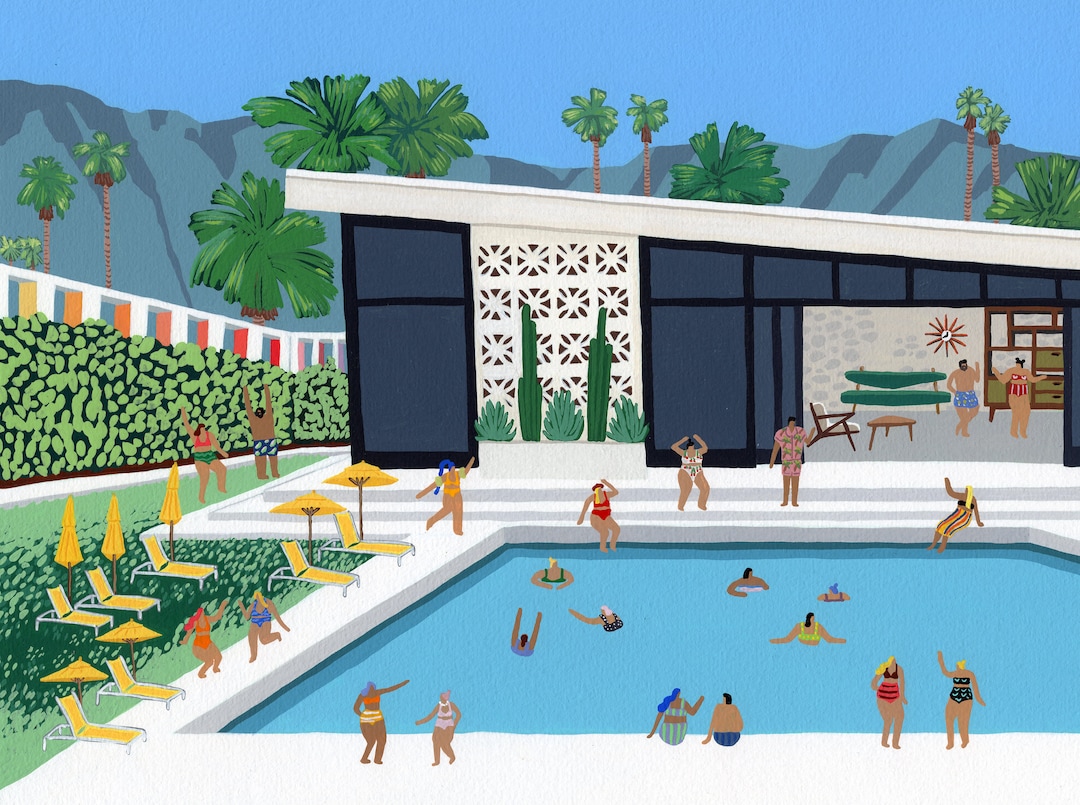 Art Print of Original Painting "palm Springs" by Helo Birdie - Wall ...