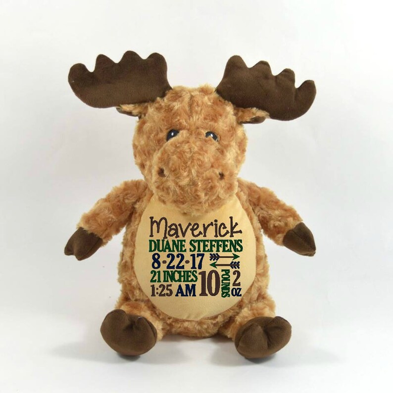 Personalized Stuffed Animal Personalized Moose Embroidered - Etsy