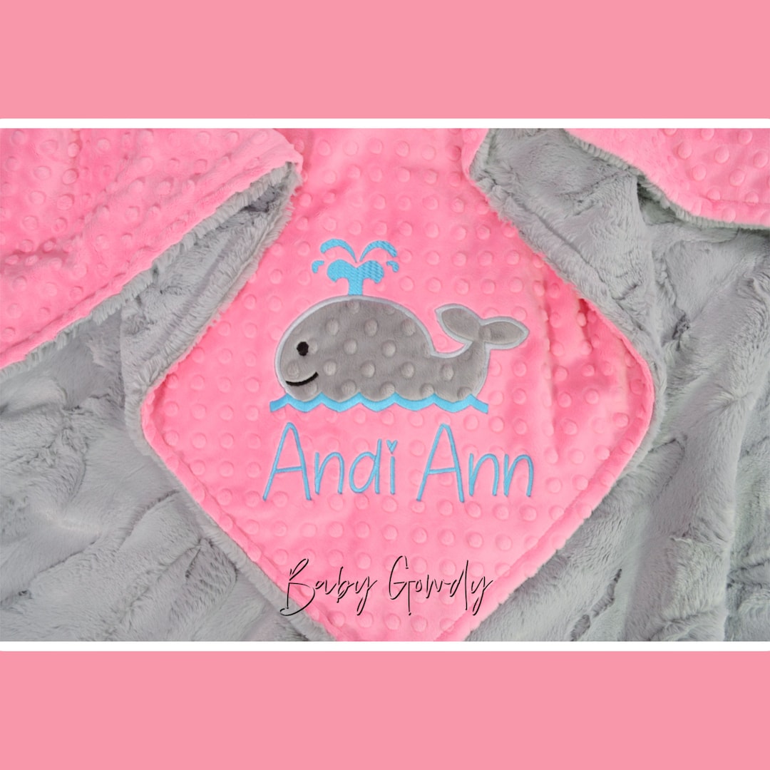 Whale Baby Blanket, Whale Baby Shower Gift, Girl Minky Baby Blanket ...