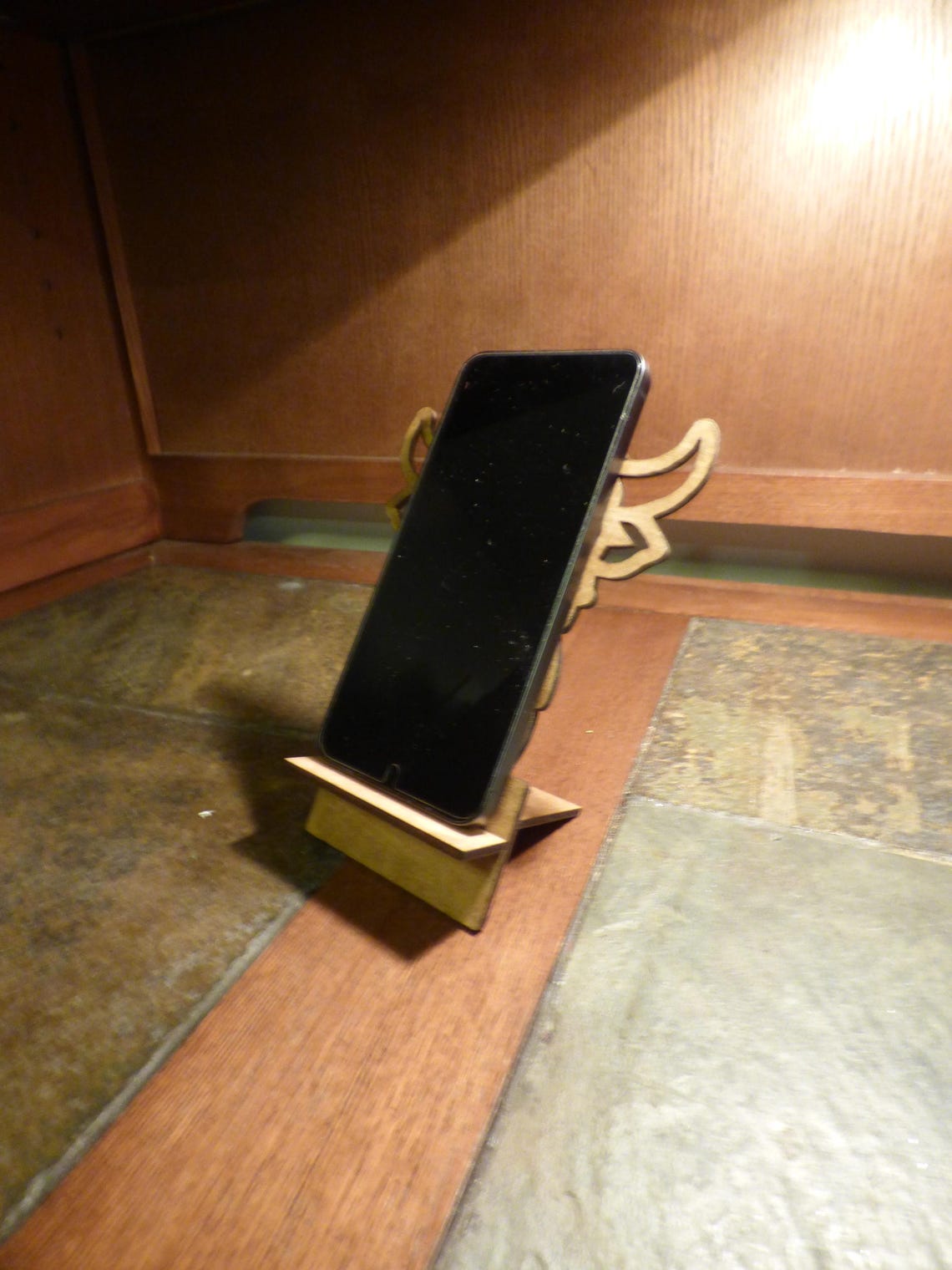 Wooden Phone Stand | Handcrafted Phone Holder | Desk Accessory ...