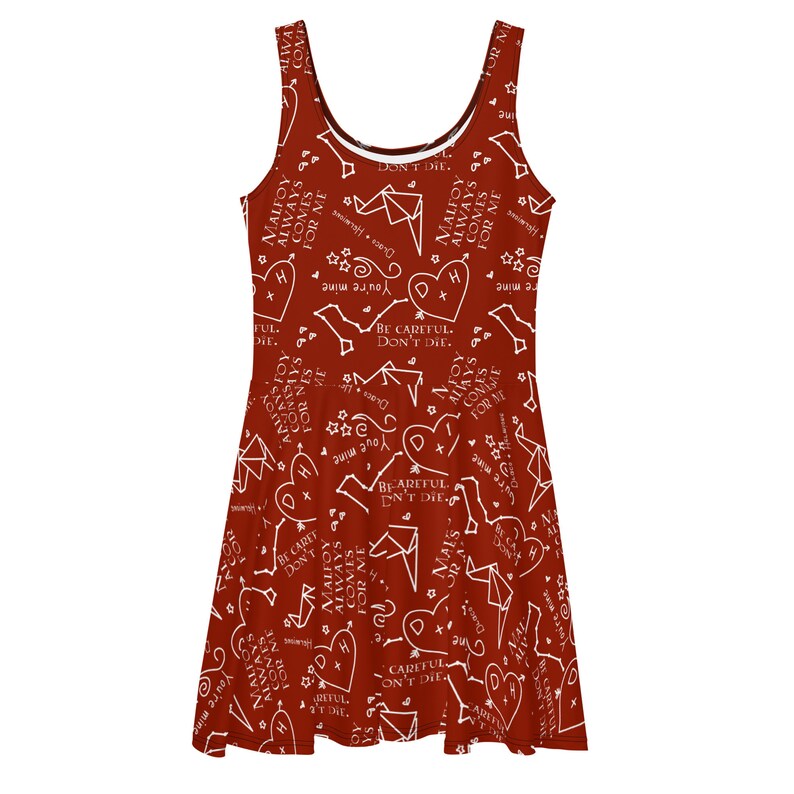Customizable Manacled Dramione Skater Dress - Red & Personalized Colors ...