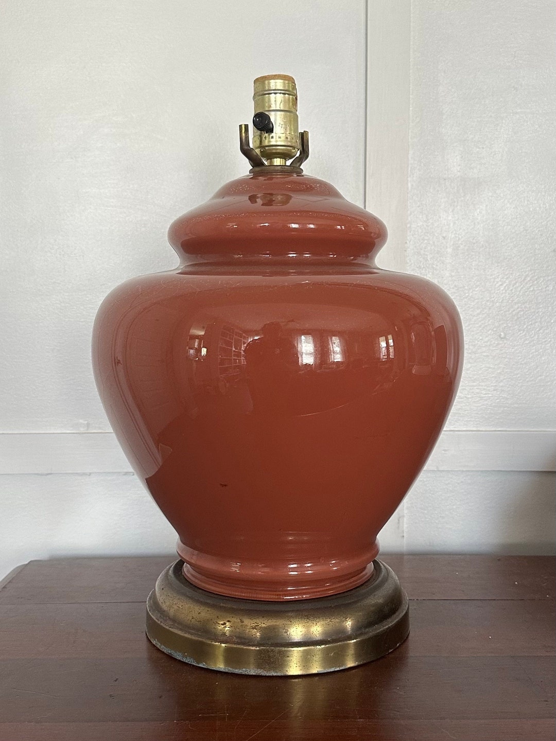 Large Burnt Orange Table Lamp - Etsy